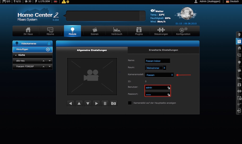 Foscam IP Kamera in Fibaro HC2 & HC Lite einbinden